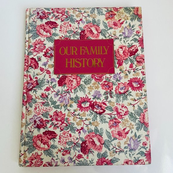 Vintage | Accents | Vintage Our Family Story Floral Fabric Hardcover ...